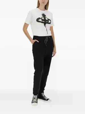 VIVIENNE WESTWOOD Spray Orb-print Cotton Track Pants - Black