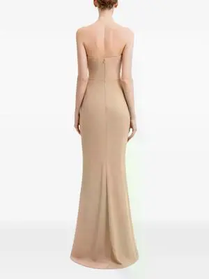 GEMY MAALOUF Strapless Feather-detail Dress