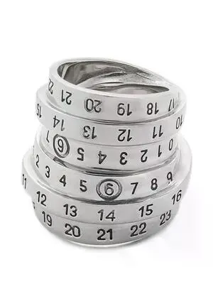 MAISON MARGIELA Numeric Signature Stacked Ring - Silver
