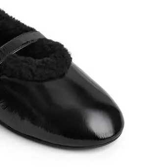 Alaïa Glossy Shearling Ballet Flats