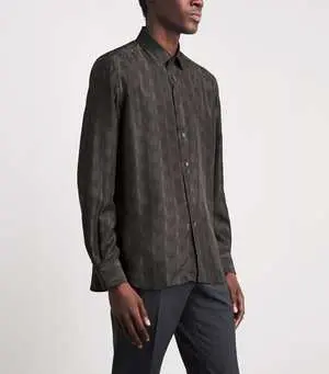 Corneliani Silk Geometric Print Shirt