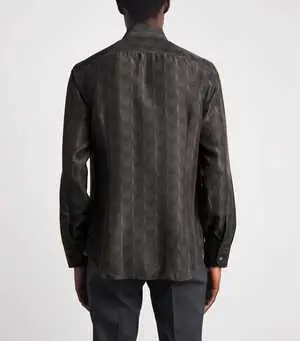 Corneliani Silk Geometric Print Shirt