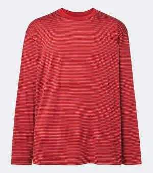 Auralee Striped Wool T-shirt - Red
