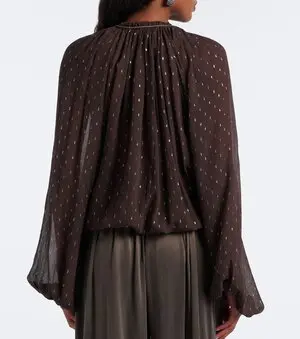 JACQUES WEI Embellished Sheer Blouse