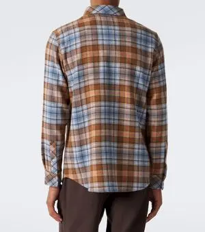 GOD'S TRUE CASHMERE Nomad Plaid Cashmere Shirt With Moonstones