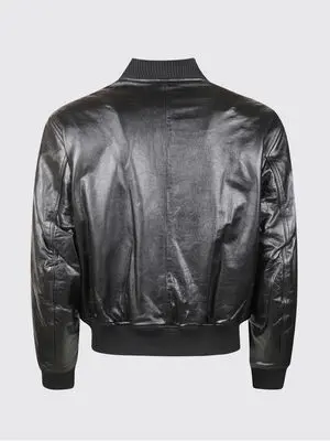 SUNFLOWER Leather Bomber Jacket With Zip Closure And Elasticated Hem