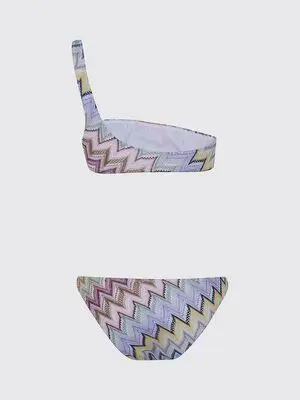 Missoni Lurex Bikini With One-shoulder Top And Zig-zag Pattern