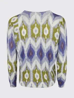 IN BED WITH YOU Tie-dye Pure Wool V-neck Cardigan With Button Front - Multicolor