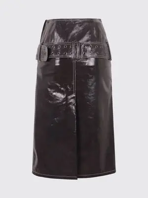 DIESEL® L-ascar High-waisted Patent Leather Mini Skirt With Adjustable Belt - Grey