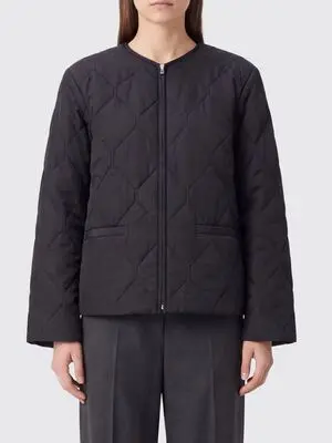 JIL SANDER Quilted Short Puffer Jacket In Polyester With Crew Neck - Black