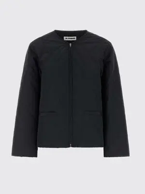 JIL SANDER Quilted Short Puffer Jacket In Polyester With Crew Neck - Black