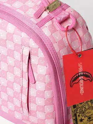 SPRAYGROUND Checkerboard Pattern And Logo Print Backpack In Coated Cotton