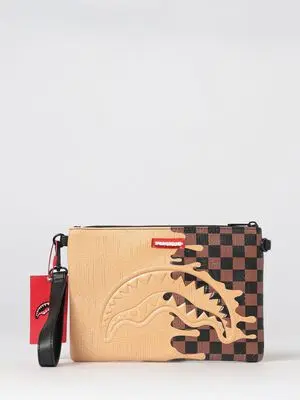 SPRAYGROUND Henny Melt Mini Check Pattern Coated Cotton Crossbody Bag Camel