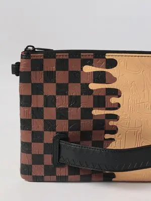 SPRAYGROUND Henny Melt Mini Check Pattern Coated Cotton Crossbody Bag - Camel