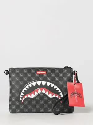 SPRAYGROUND Sharks In Paris Pouch In Coated Cotton With Removable Shoulder Strap - Multicolor