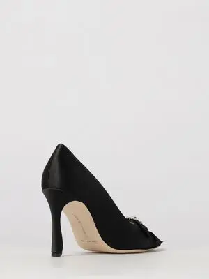 Manolo Blahnik Apius Satin Pumps With Jewel Buckle And High Heel