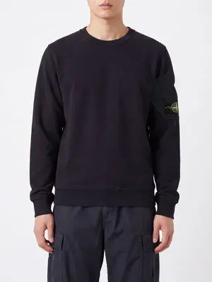 Stone Island Graphic Print Cotton Hoodie - Navy