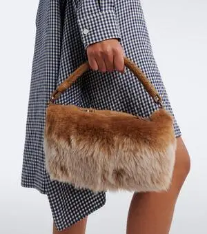 Loewe Cala Mini Shearling Top-handle Bag