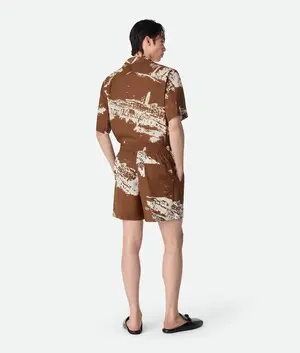 Bottega Veneta Italian Postcard Silk Shorts