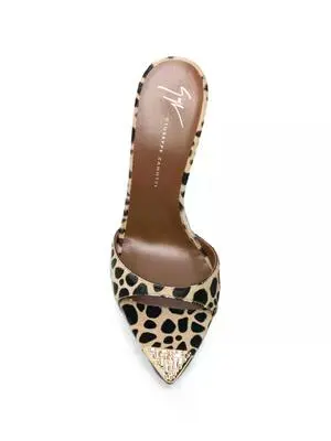 GIUSEPPE ZANOTTI Leopard-print Crystal-embellished Sandals