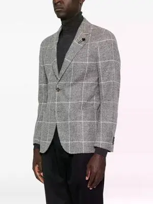 LARDINI Check-pattern Notched-lapel Jacket