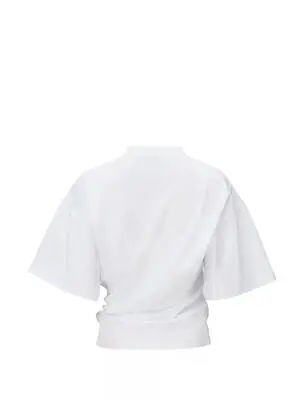 SEEN USERS Suspended-rose Asymmetrical T-shirt - White