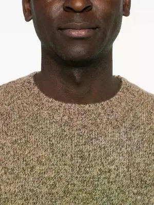 Soft Goat Melange-effect Crew-neck Sweater