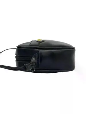 Gucci 1980-1990 Calfskin Interlocking G Crossbody Bag - Black