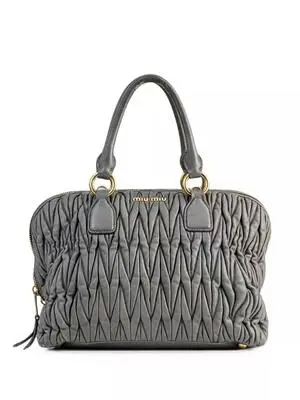 Miu Miu Matelassé Bauletto Tote Bag - Grey