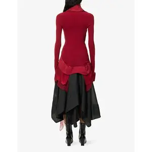 MARC LEBIHAN Fitted Ruffle Woven Jacket
