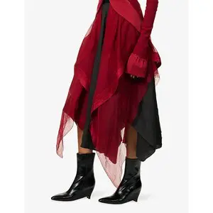 MARC LEBIHAN Fitted Ruffle Woven Jacket