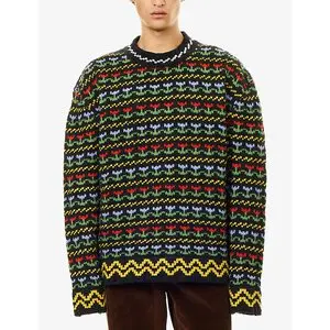 Marni Fairisle Flowers Print Wool Knit Jumper