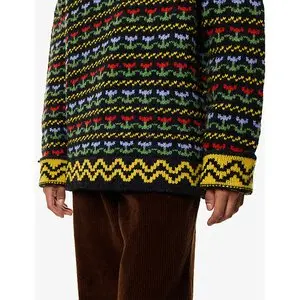 Marni Fairisle Flowers Print Wool Knit Jumper