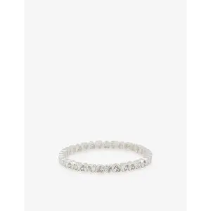 LISA GOZLAN The Heart Flex Sterling -plated Brass And Cubic Zirconia Tennis Bracelet - Silver