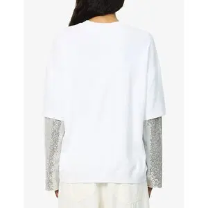 DARKPARK Troy Double-sleeve Cotton-jersey T-shirt - White Silver