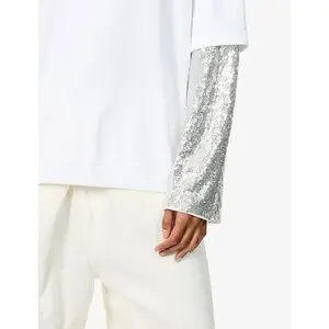 DARKPARK Troy Double-sleeve Cotton-jersey T-shirt - White Silver