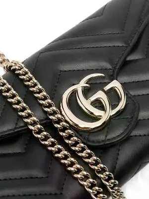 Gucci Gg Marmont Chevron-quilted Clutch Bag