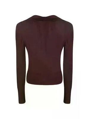 IRO PARIS Waves Ribbed-knit V-neck Top - Brown