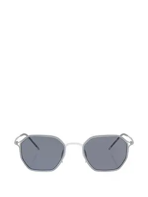 Giorgio Armani Geometric-frame Tinted Sunglasses - Silver