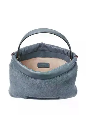 JIMMY CHOO Drawstring Shearling Bucket Bag