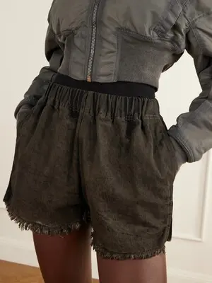 Rick Owens Frayed Denim Shorts