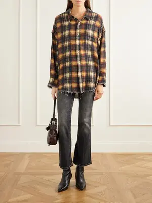 R13 Frayed Cotton-flannel Shirt