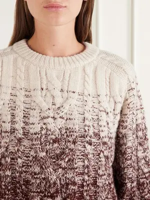 Tove Pierra Dégradé Cable-knit Wool Sweater