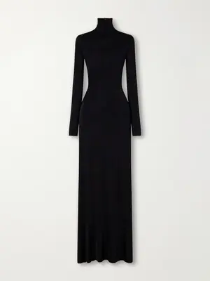 Tove Sacha Jersey Turtleneck Gown - Black