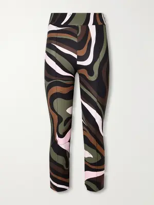 Emilio Pucci Printed Cropped Jersey Skinny-leg Pants - Multi