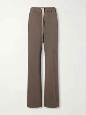 Rick Owens Wide Pusher Cotton-jersey Wide-leg Pants - Gray
