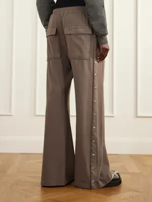 Rick Owens Wide Pusher Cotton-jersey Wide-leg Pants - Gray