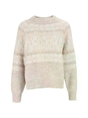 Peserico Intarsia-knit Raglan-sleeve Sweater - Neutrals