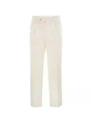 BOSS Tapered-fit Trousers In Italian Corduroy Fabric - Neutrals