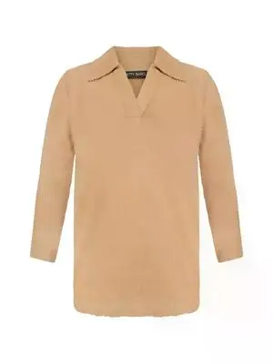BETTY BARCLAY Bouclé-knit Collarless Sweater